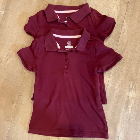 wonder nation | Shirts & Tops | Lot Of 2 Size 7 8 Burgundy Maroon School Uniform Polos | Poshmark